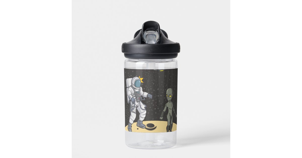 Astronaut and alien water bottle | Zazzle