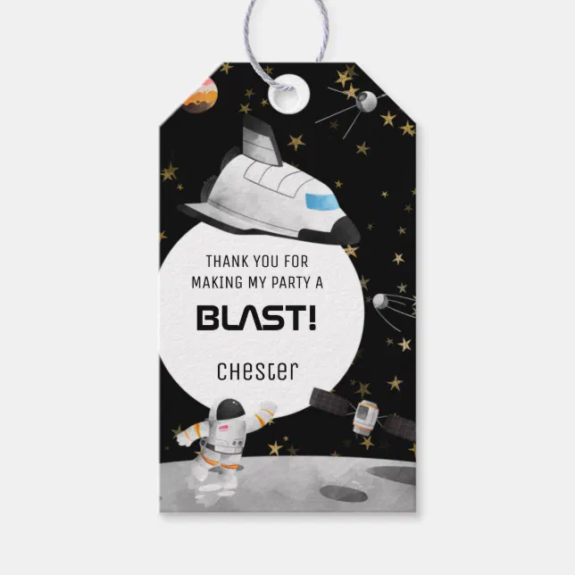 Astronaut Birthday Outer Space Favor Gift Tags | Zazzle