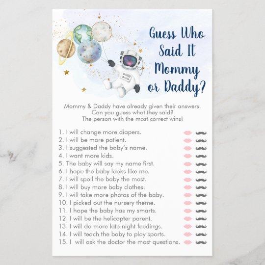 Astronaut Blue Gold Space Guess Who Said It Game | Zazzle.com