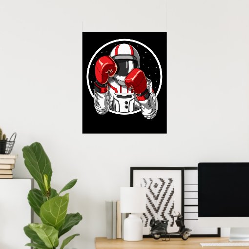 Astronaut Boxing Poster | Zazzle