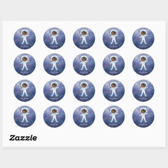 Astronaut boy Outer Space Classic Round Sticker | Zazzle