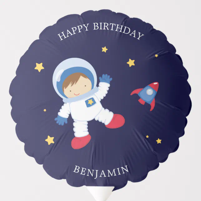 Astronaut Boy Personalized Kids Birthday Balloon | Zazzle