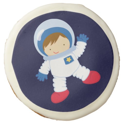 Astronaut Boy Space Birthday Party Sugar Cookie | Zazzle