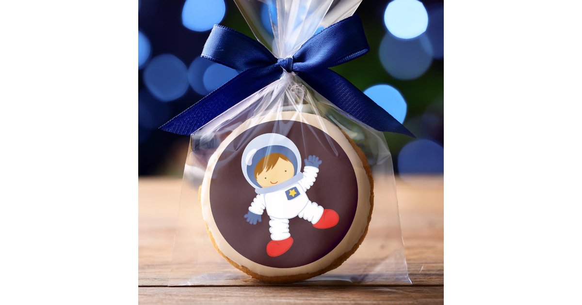 Astronaut Boy Space Birthday Party Sugar Cookie | Zazzle