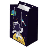Astronaut Floating in Outer Space Medium Gift Bag | Zazzle