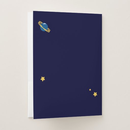 Astronaut Girl Kid's Personalized Pocket Folder | Zazzle