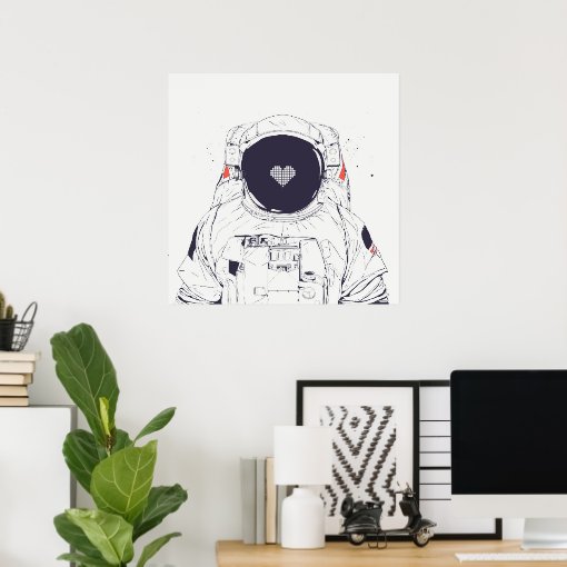 Astronaut love poster | Zazzle