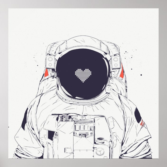 Astronaut love poster | Zazzle.com