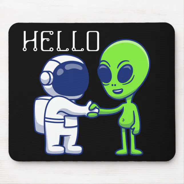 Astronaut Meets Alien Mousepad | Zazzle