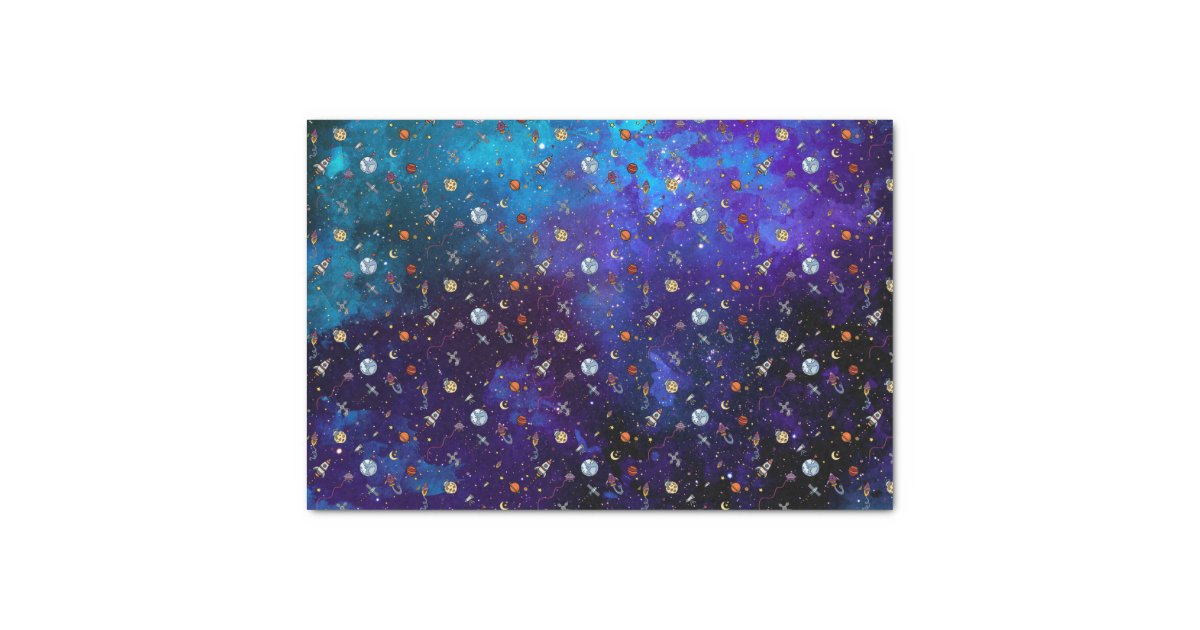 Astronaut & Moon Tissue Paper | Zazzle