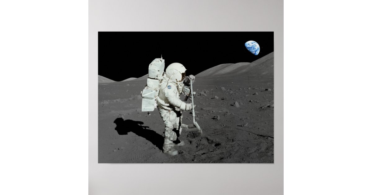 Astronaut on the Moon Poster | Zazzle