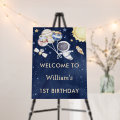 Astronaut Outer Space Birthday Party Welcome Sign | Zazzle
