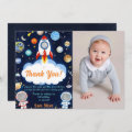 Astronaut Outer Space Birthday Thank You Card | Zazzle