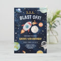Astronaut Outer Space Blast Off Birthday Party Invitation | Zazzle