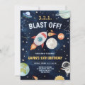 Astronaut Outer Space Blast Off Birthday Party Invitation | Zazzle