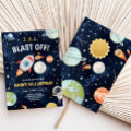 Astronaut Outer Space Blast Off Birthday Party Invitation | Zazzle