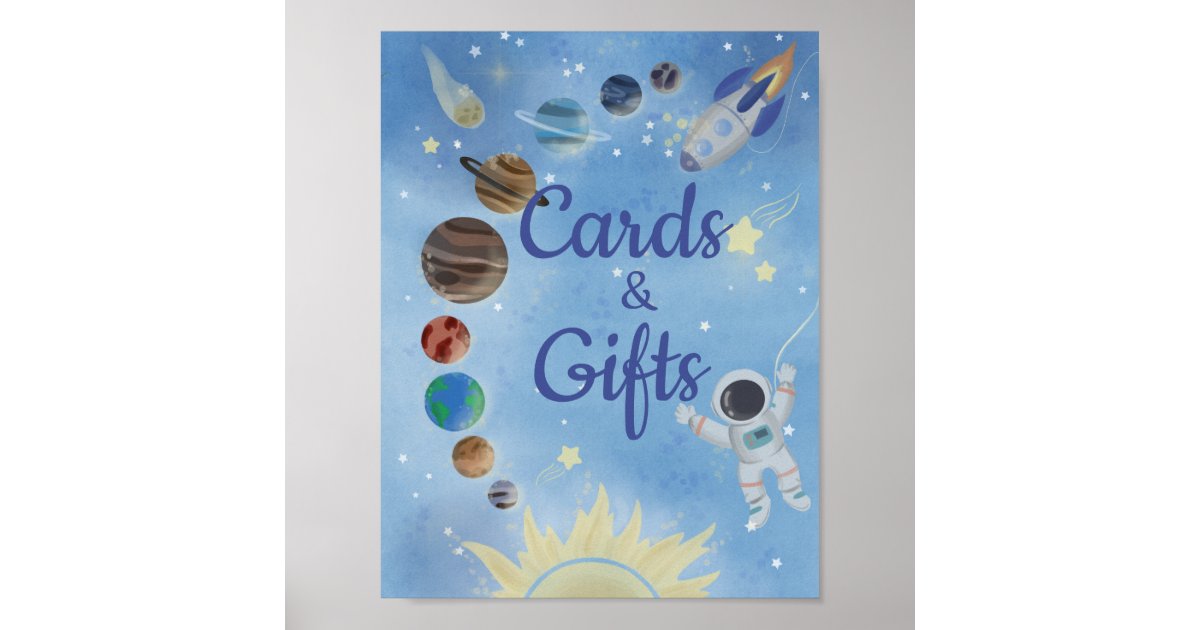 Astronaut Outer Space Planets Cards and Gifts Pos Poster | Zazzle
