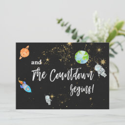 *~ Astronaut Outer Space Rocket Planet Baby Shower Invitation | Zazzle