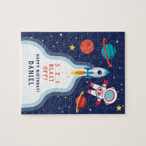 Astronaut Outer Space Rocket Ship Jigsaw Puzzle | Zazzle