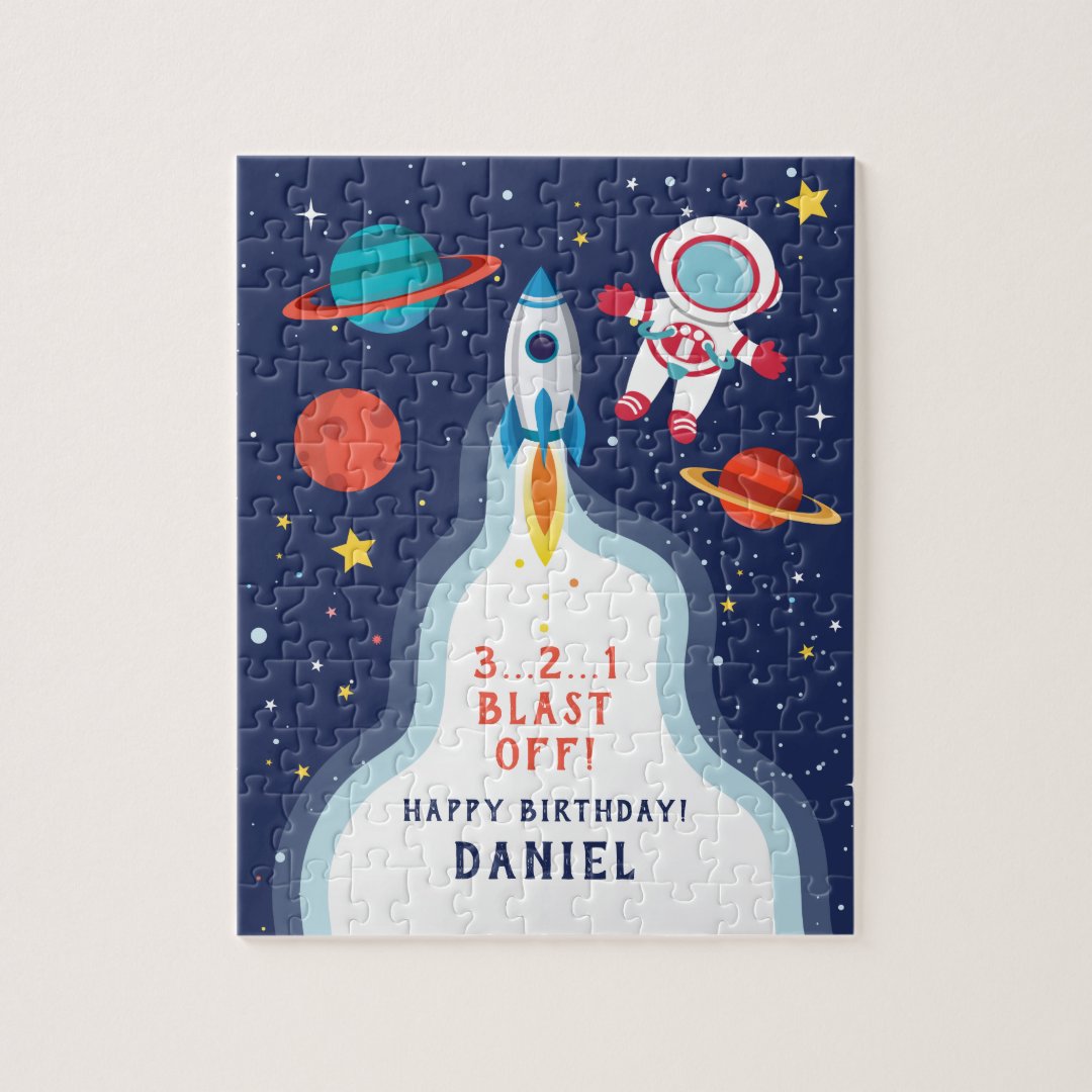 Astronaut Outer Space Rocket Ship Jigsaw Puzzle | Zazzle