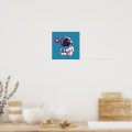 Astronaut reading book cute kids poster | Zazzle