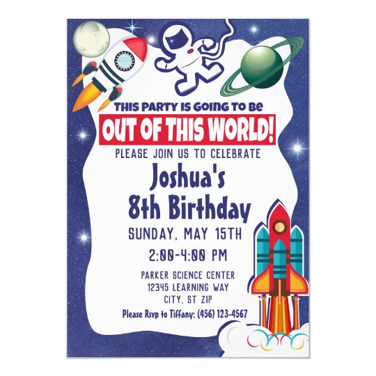 Astronaut Rocket Ship Outer Space Shuttle Birthday Invitation | Zazzle.com Astronaut Rocket Ship Outer Space Shuttle Birthday Invitation | Zazzle.com