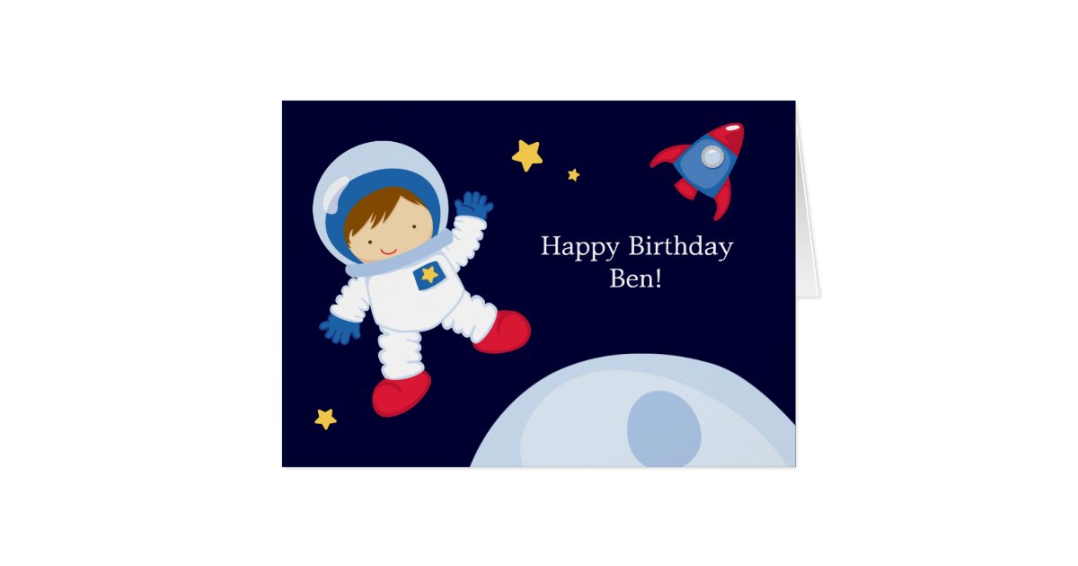 Astronaut Space Birthday Party Card | Zazzle.com