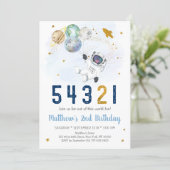 Astronaut Space Countdown 2nd Birthday Invitation | Zazzle