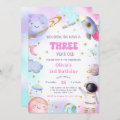 Astronaut Space Countdown 3rd Birthday Moon Invitation | Zazzle