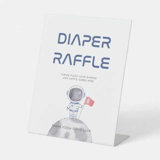 Astronaut Space Diaper Raffle Baby Shower Sign | Zazzle