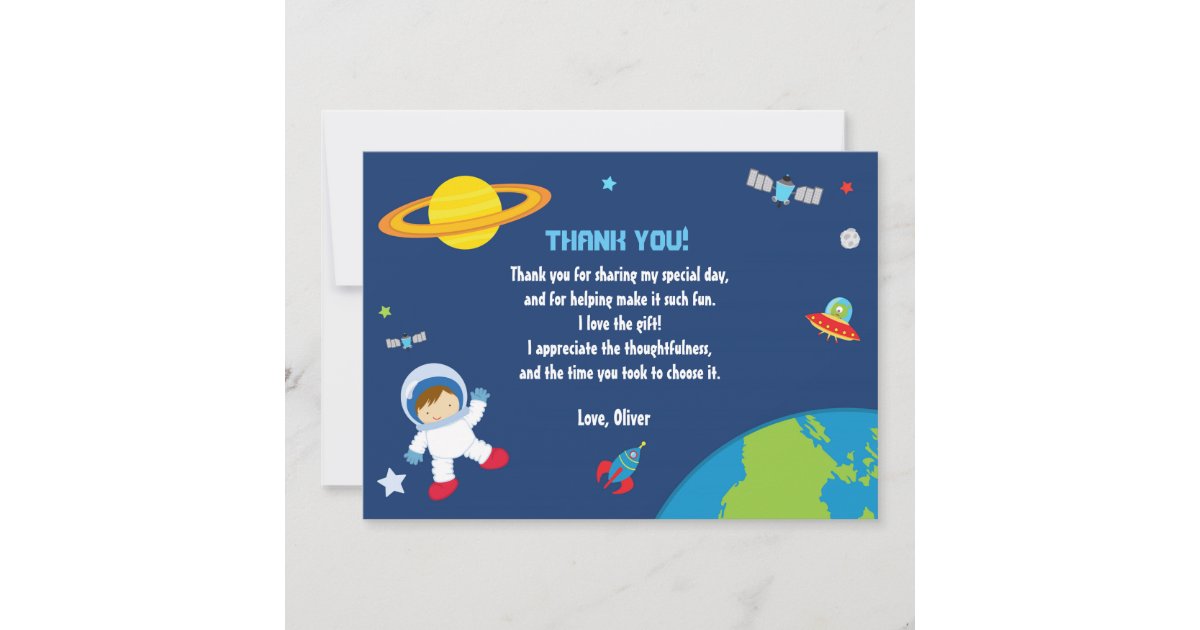 Astronaut Space Thank You Card | Zazzle.com
