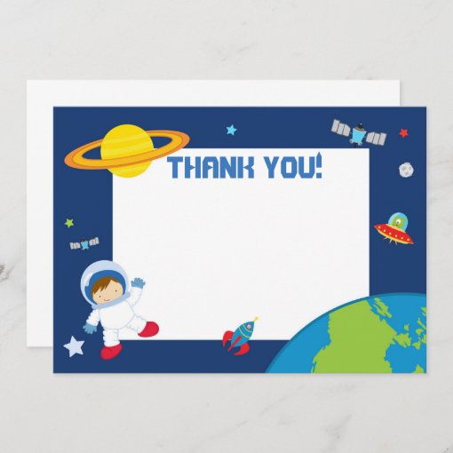 Astronaut Space Thank You Card Blank | Zazzle
