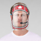 Astronaut Spaceman Space Helmet Red With Star Face Shield | Zazzle