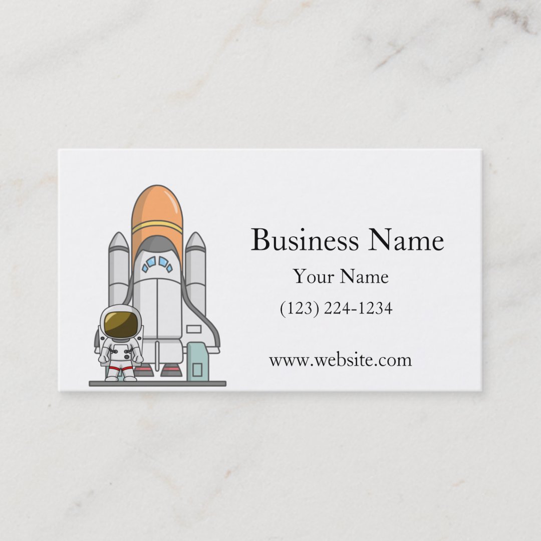 Astronaut & Spaceship Business Card | Zazzle