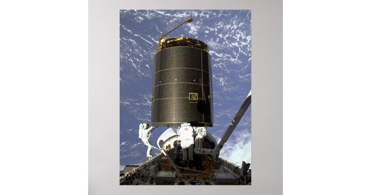 Astronauts capture and repair INTELSAT VI (STS-49) Poster | Zazzle