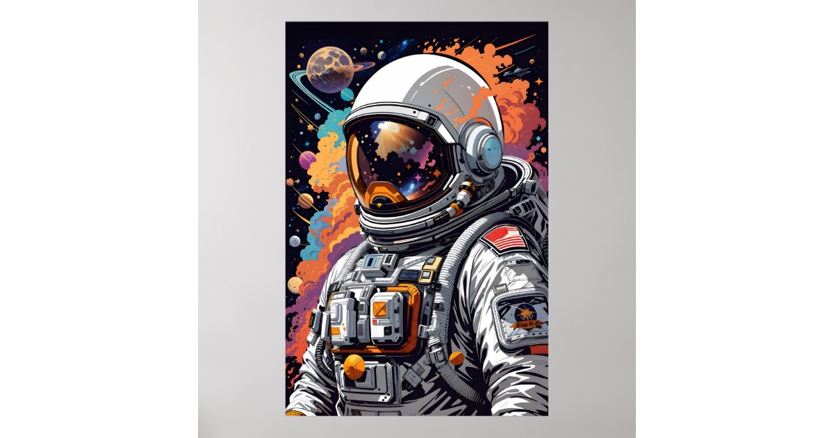 Astronauts In Space Poster | Zazzle