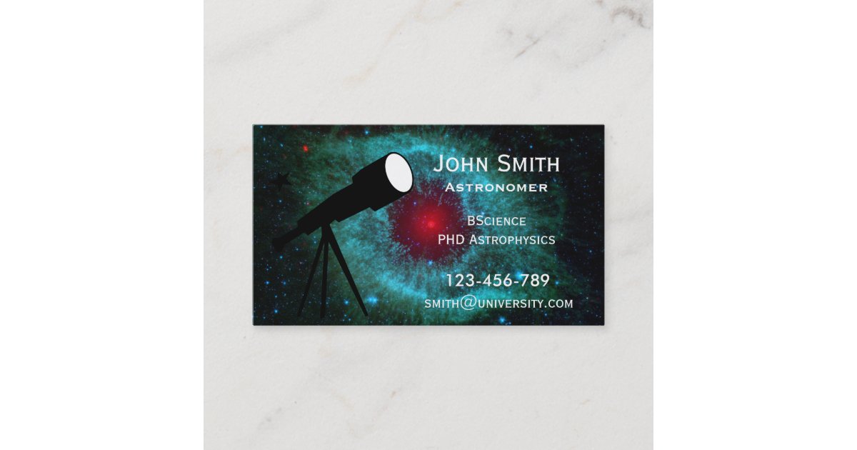 Astronomer Astrophysicist Nebula star design Business Card | Zazzle