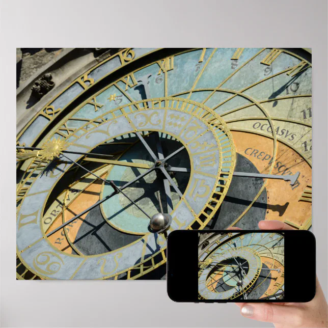 Astronomical Clock in Prague Czech Republic Poster | Zazzle