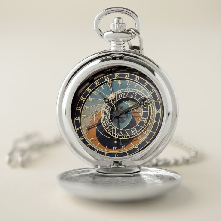 Astronomical Clock In Praque Pocket Watch | Zazzle