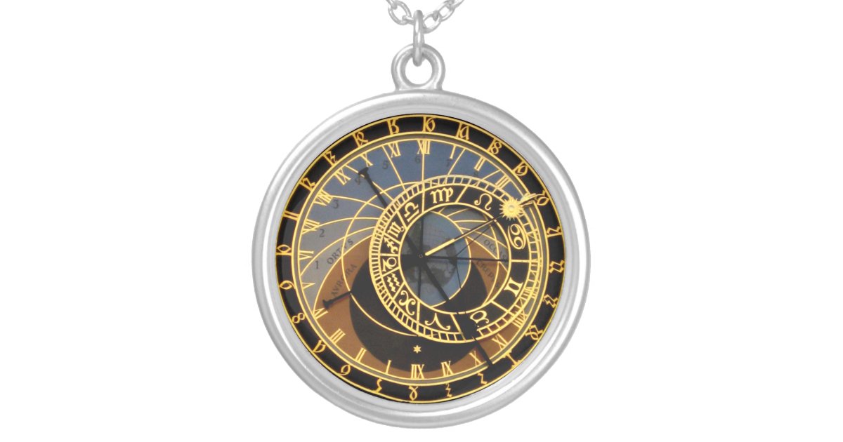 Astronomical Clock Necklace | Zazzle
