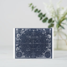 Astronomy Astrology Zodiac Map Vintage Postcard | Zazzle