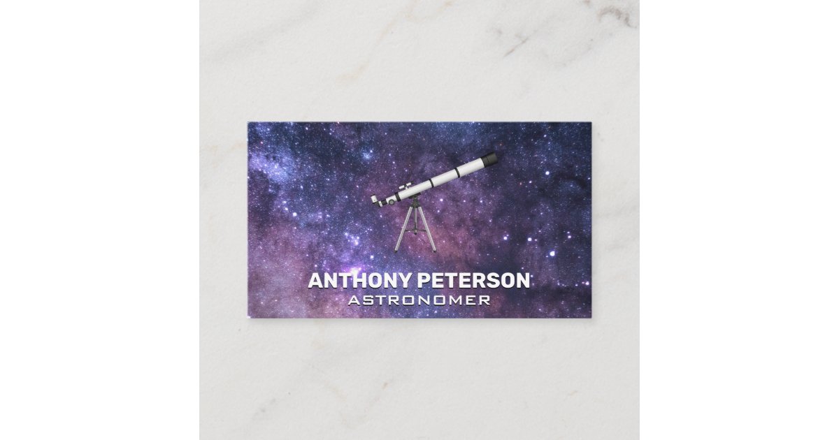 Astronomy | Space and Telescope Business Card | Zazzle