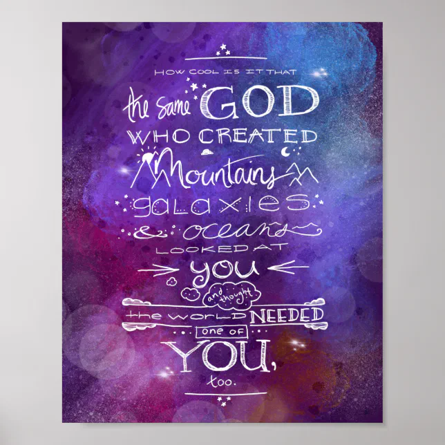 Astronomy space theme galaxy art stars moon theme poster | Zazzle