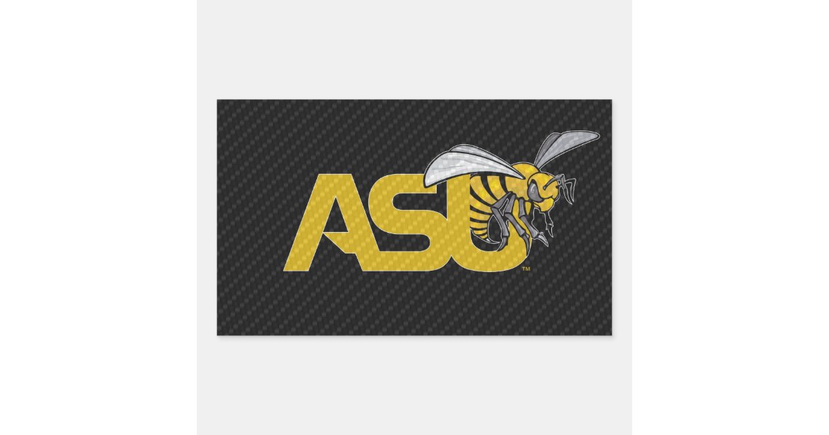 ASU Hornet Carbon Fiber Pattern Rectangular Sticker | Zazzle