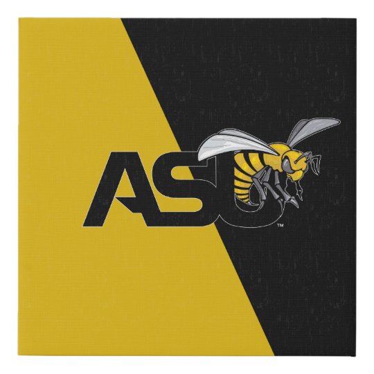 ASU Hornet Color Block Distressed Faux Canvas Print | Zazzle.com