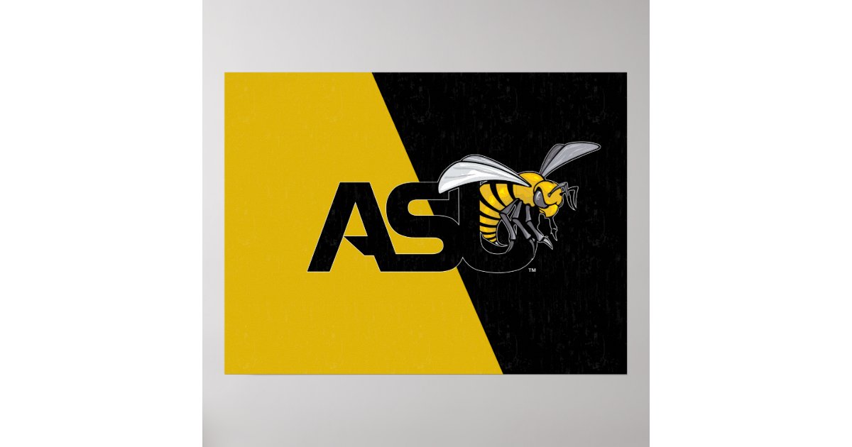 ASU Hornet Color Block Distressed Poster | Zazzle