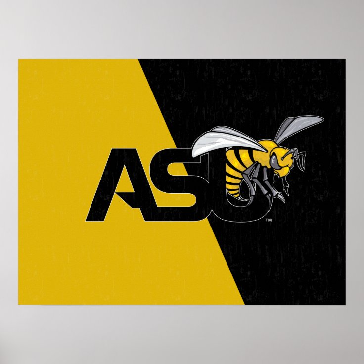 ASU Hornet Color Block Distressed Poster | Zazzle