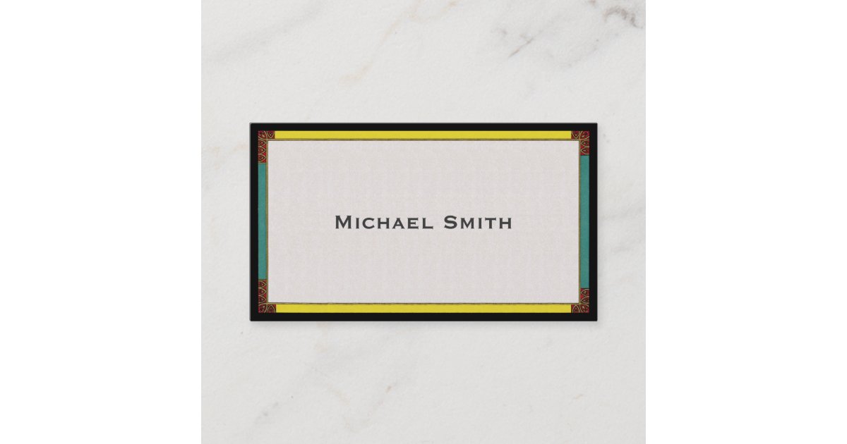 Asymmetrical Stained Glass Social Calling Card | Zazzle