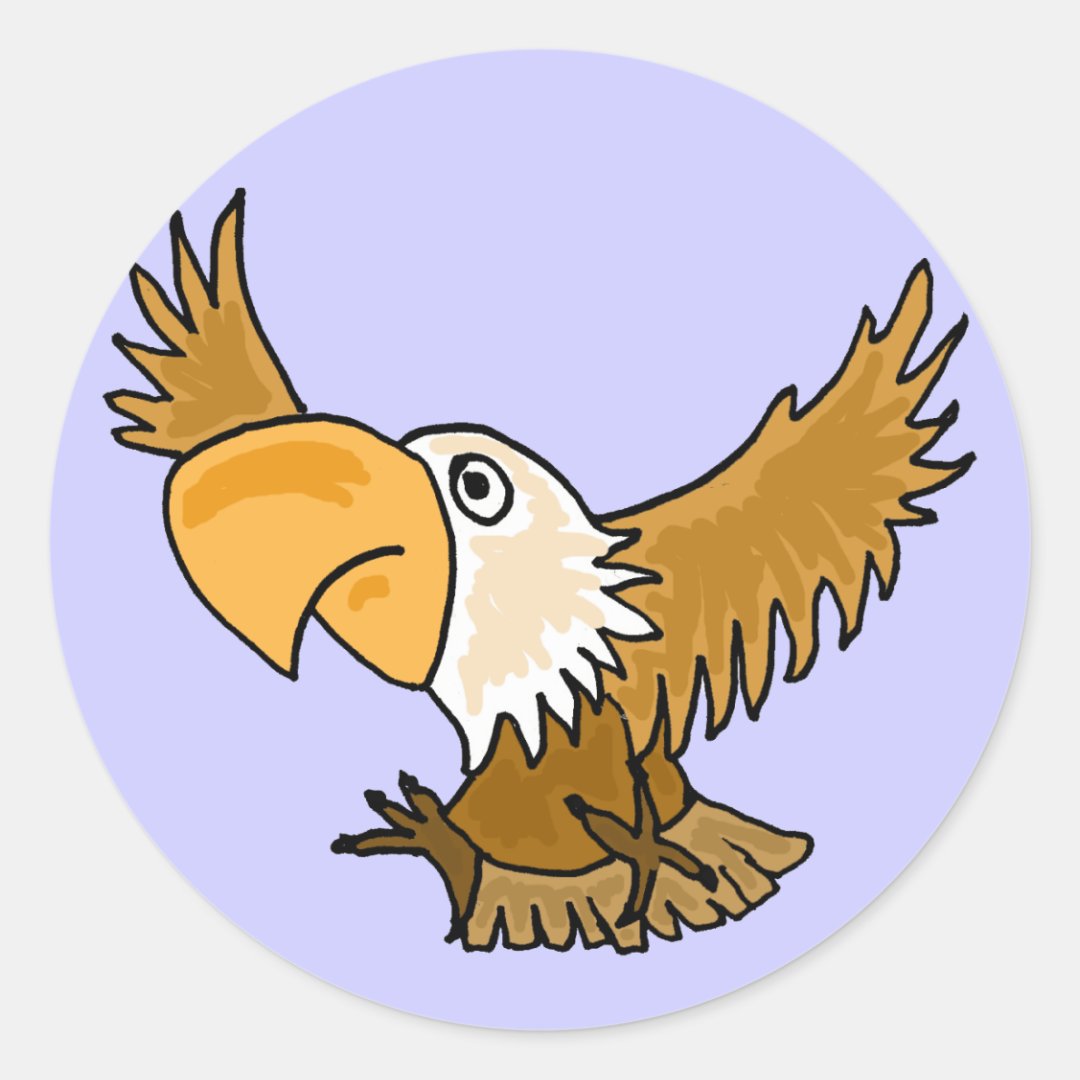 AT- Funny Cartoon Eagle Stickers | Zazzle