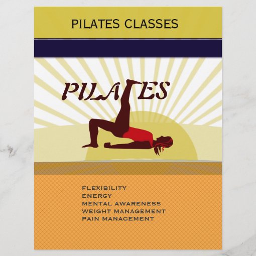At Gym Stretching Woman Sun Sports Fitness Pilates Flyer | Zazzle